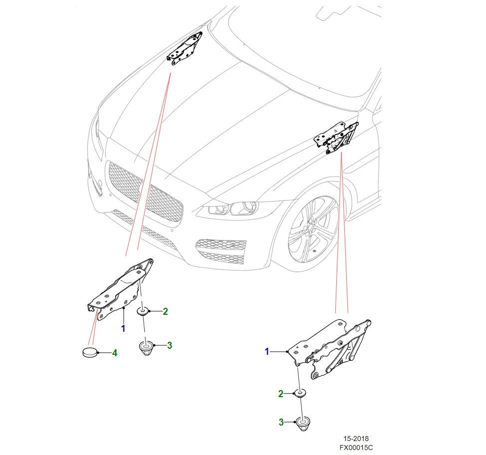 T2H12980 Motor Kaput Menteşesi Sağ Jaguar Orijinal | Jaguar | Huma Oto